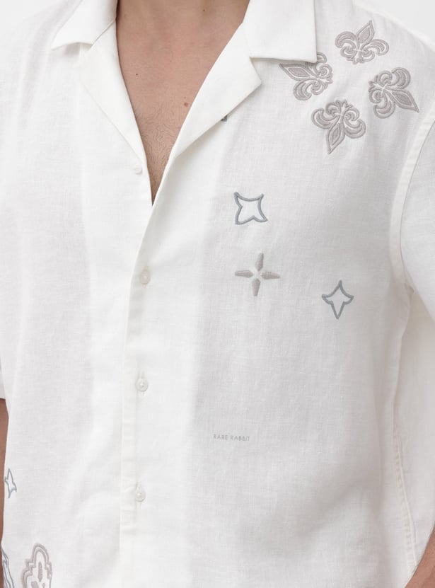 Buy RARE RABBIT Men Embroidered Regular Fit Resort Shirt from Rare ...