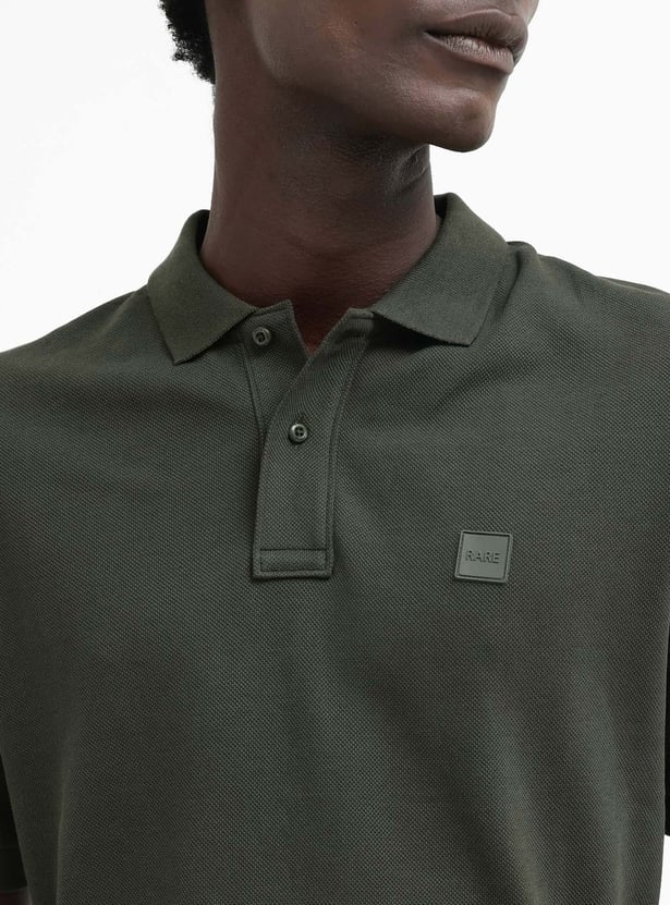 Buy RARE RABBIT Men Solid Regular Fit Polo T-shirt from Rare Rabbit at ...