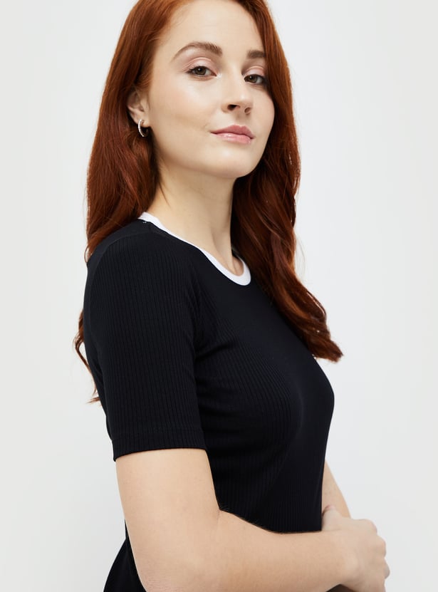Buy CODE CLASSIC Women Ribbed Knit Top from Code Classic at just INR 699.0
