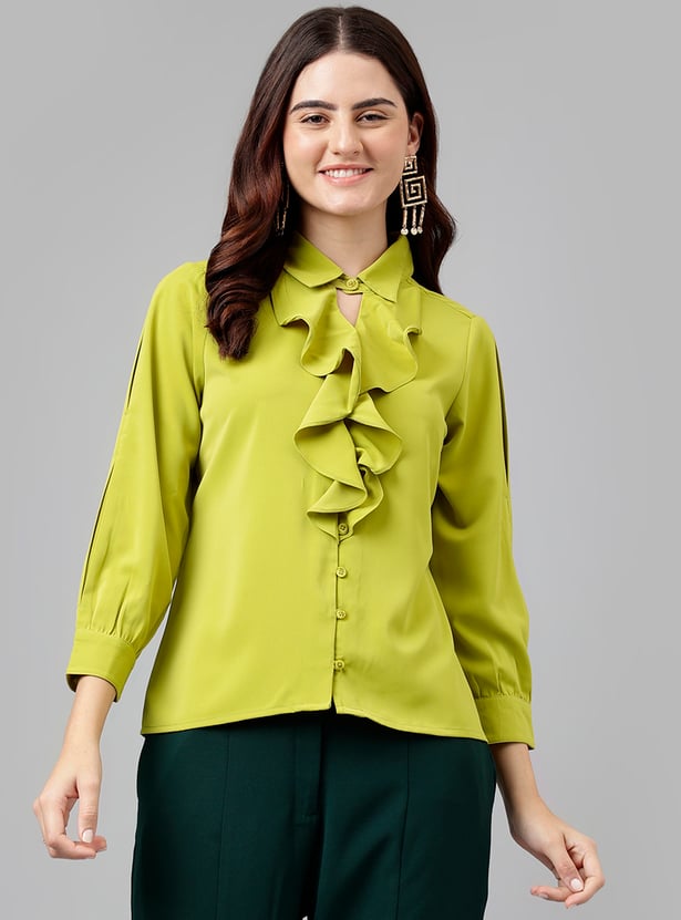 Buy LATIN QUARTERS Women Solid Ruffle Detail Top from Latin Quarters at ...