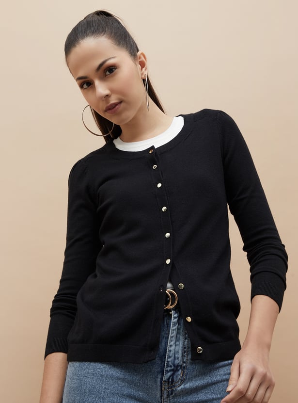 Buy CODE CLASSIC Knitted Cardigan from Code Classic at just INR 999.0