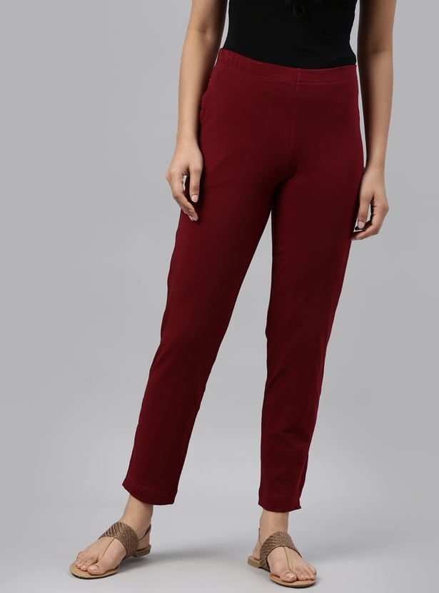 Buy GO COLORS Women Solid Straight Pants from Go_Colors at just INR 899.0