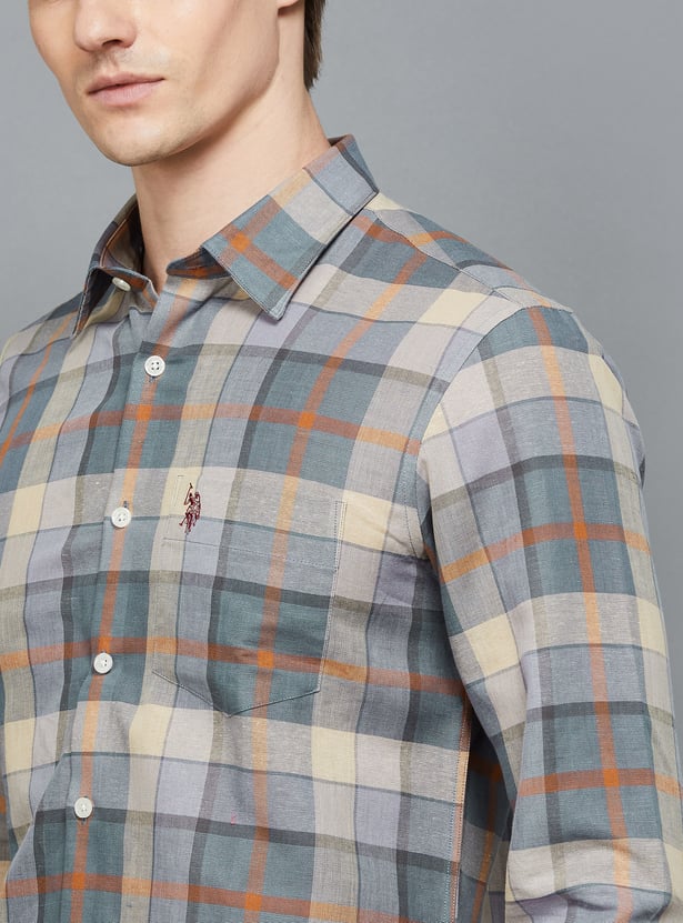 Buy US POLO ASSN Men Checked Regular Fit Casual Shirt from US Polo Assn ...