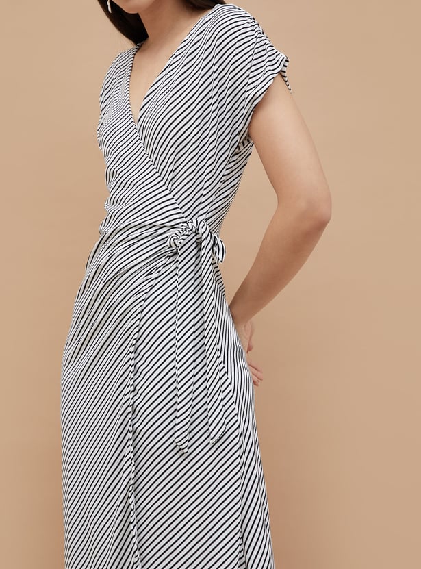 Buy CODE Striped Wrap Dress from CODE at just INR 2199.0