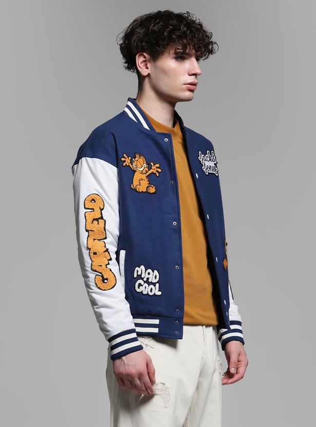 Buy JACK & JONES x Garfield Applique Bomber Jacket from JACK & JONES at ...