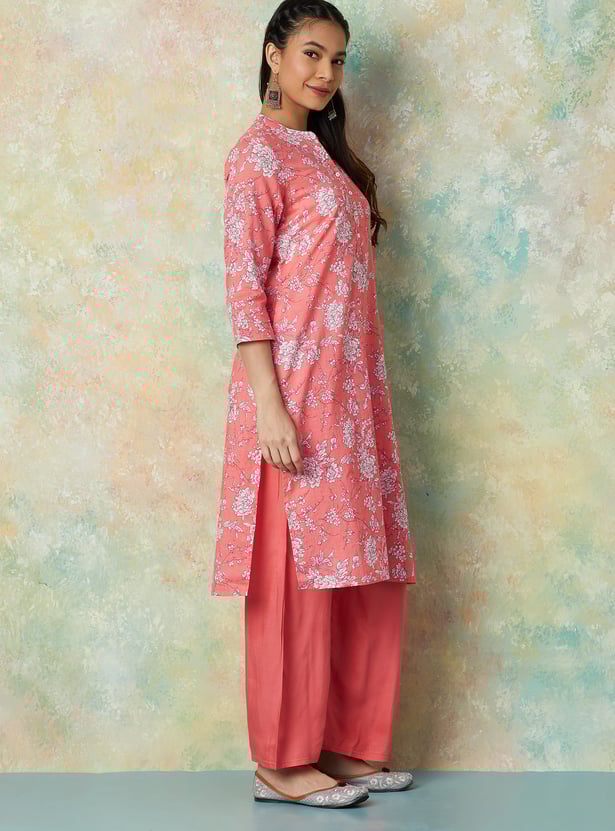 Buy MELANGE Floral Printed Straight Kurta from Melange at just INR 599.0
