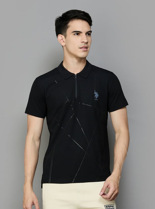 Buy U.S. POLO ASSN. Printed Slim Fit Active Polo T-Shirt from U.S. POLO ...