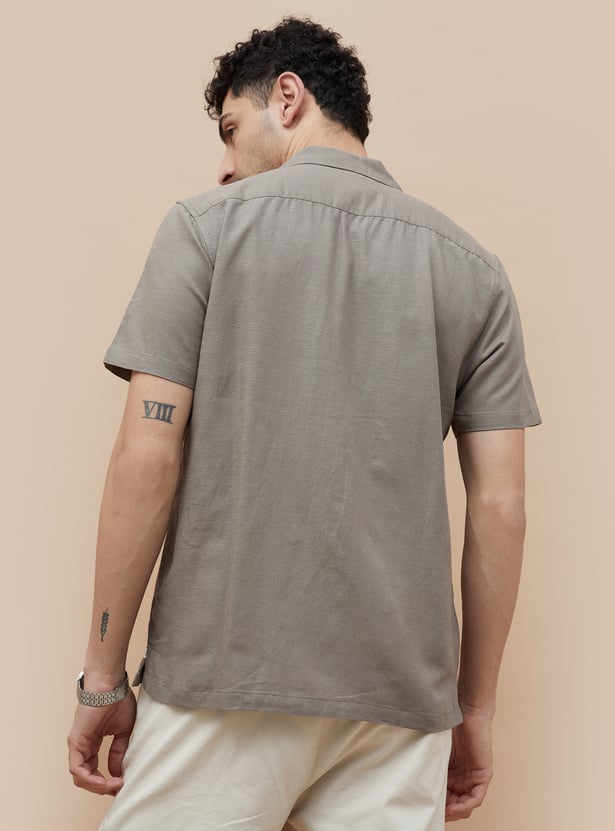 Buy CODE UNWIND Lace Trim Cuban Collar Shirt from Code Unwind at just ...