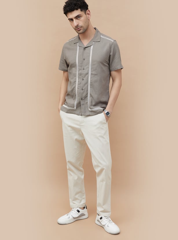 Buy CODE UNWIND Lace Trim Cuban Collar Shirt from Code Unwind at just ...