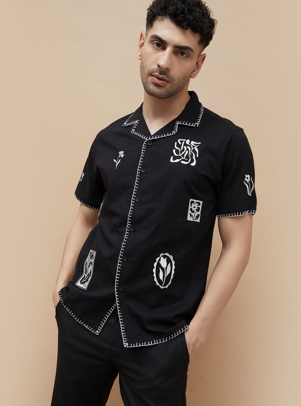 Buy CODE UNWIND Embroidered Shirt from Code Unwind at just INR 1499.0