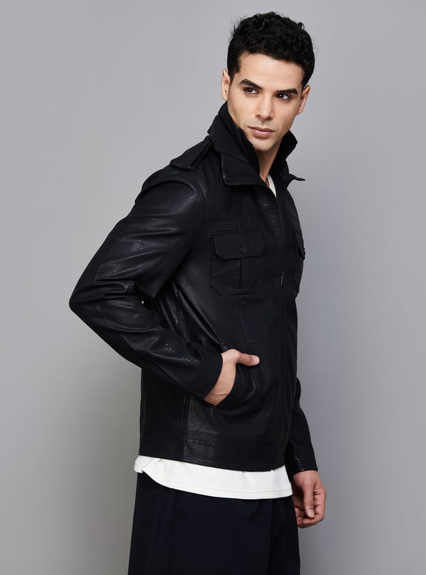 Buy BEING HUMAN Faux Leather Biker Jacket from Being Human at just INR ...