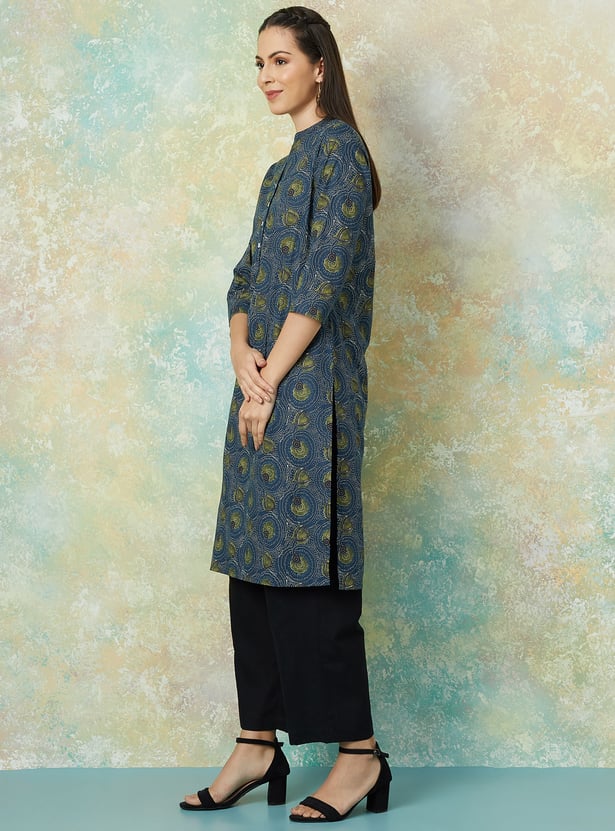 Buy MELANGE Floral Printed Straight Kurta from Melange at just INR 599.0