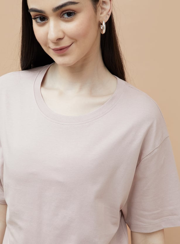 Buy FAME FOREVER Solid T-shirt from Fame Forever at just INR 299.0