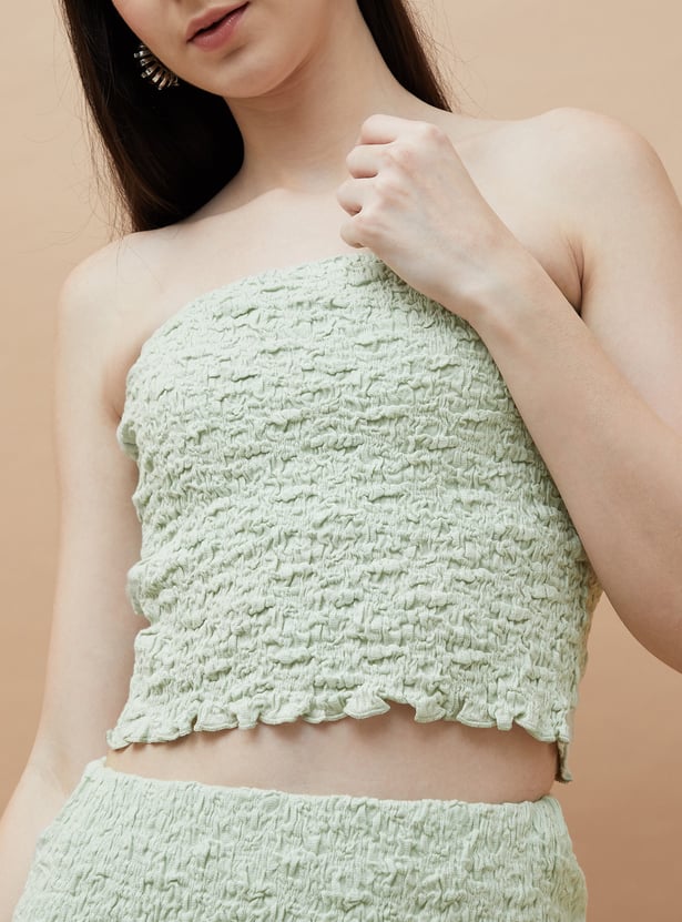 Buy GINGER Textured Crop Tube Top from Ginger at just INR 999.0