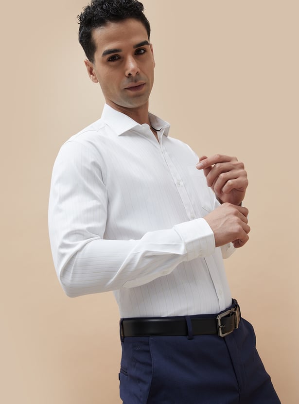 Buy CODE Striped Slim Fit Formal Shirt from CODE at just INR 1299.0