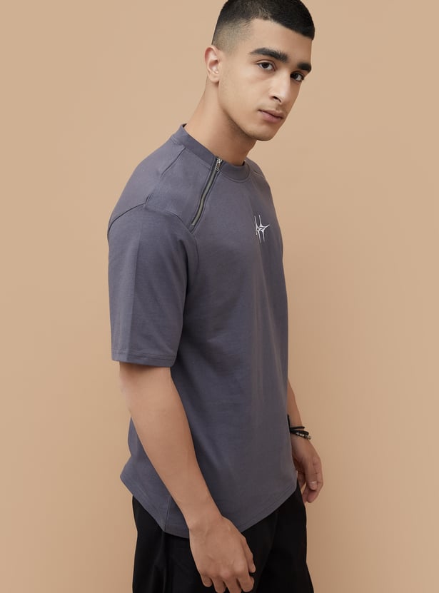 Buy FORCA NXT Zip-Detailed T-shirt from Forca at just INR 999.0