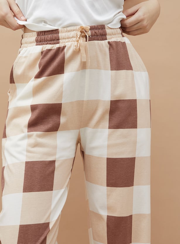 Buy GINGER Checked Lounge Pyjamas from Ginger at just INR 899.0