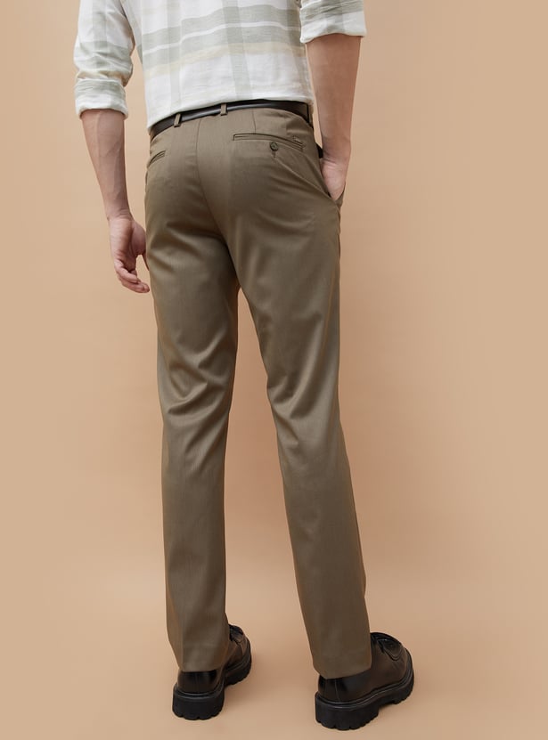 Buy CODE Solid Regular Fit Formal Trousers from CODE at just INR 1699.0