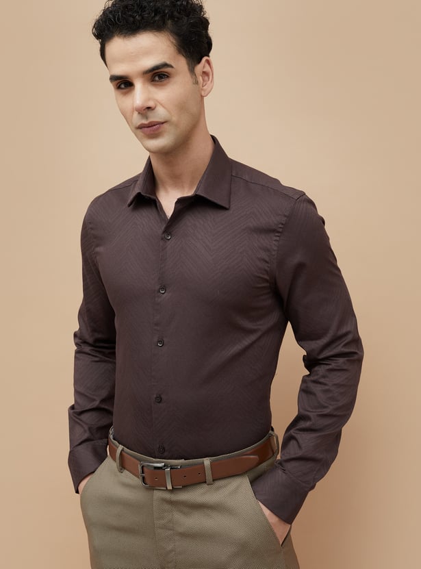 Buy CODE Textured Slim Fit Formal Shirt from CODE at just INR 1699.0