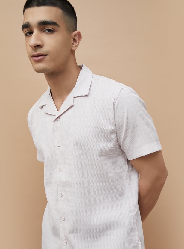 Buy FORCA NXT Textured Regular Fit Shirt from Forca at just INR 1499.0