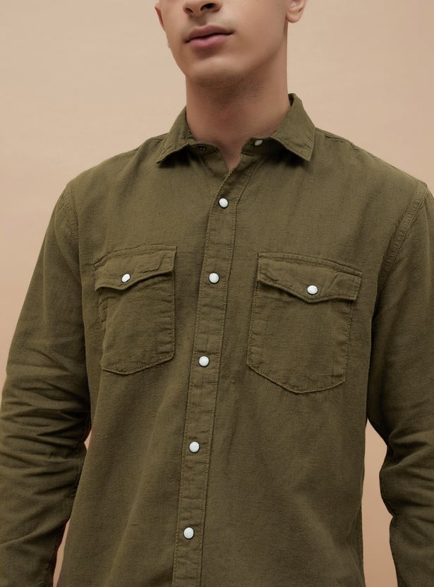 Buy FORCA Solid Regular Fit Shirt from Forca at just INR 2199.0