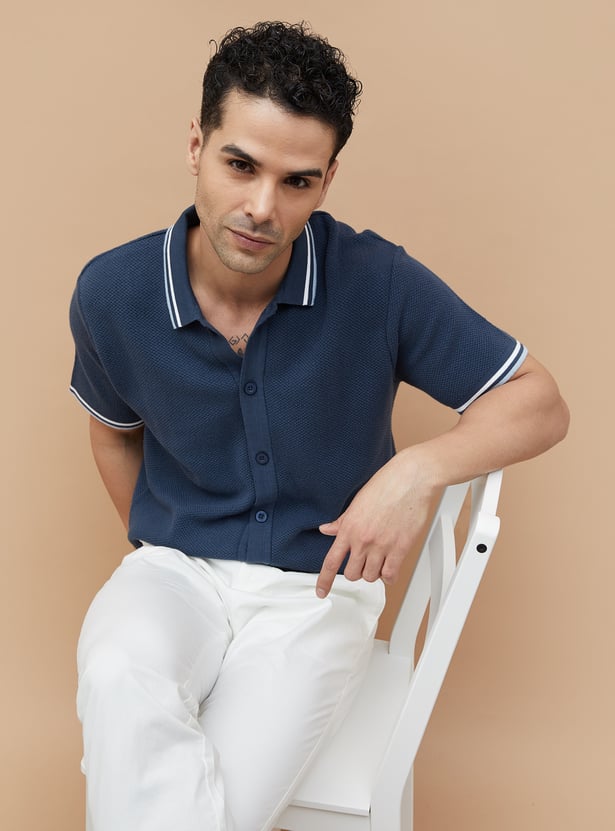 Buy CODE UNWIND Knitted Regular Fit Shirt from Code Unwind at just INR ...