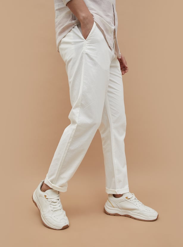 Buy CODE UNWIND Textured Regular Fit Trousers from Code Unwind at just ...