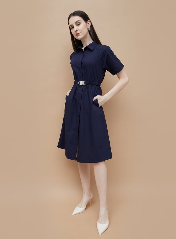 Buy CODE CLASSIC Solid Shirt Dress from Code Classic at just INR 1699.0