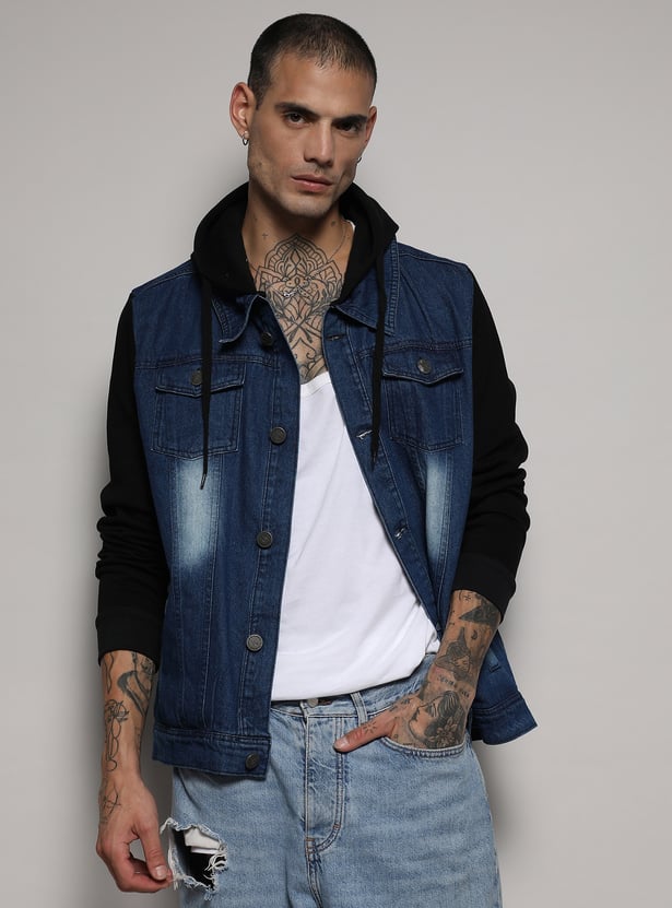 Buy CAMPUS SUTRA Washed Denim Jacket from Campus Sutra at just INR 2599.0