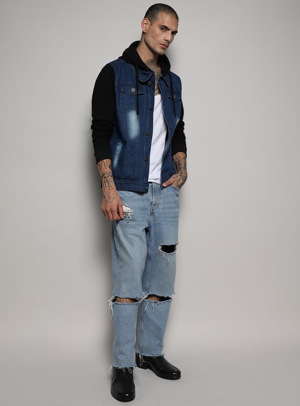 Buy CAMPUS SUTRA Washed Denim Jacket from Campus Sutra at just INR 2599.0