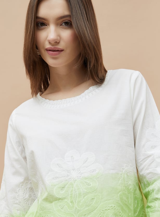 Buy COLOUR ME Floral Embroidered Top from Colour Me by Melange at just ...
