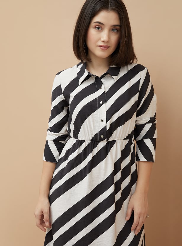 Buy CODE Striped Shirt Dress from CODE at just INR 1999.0