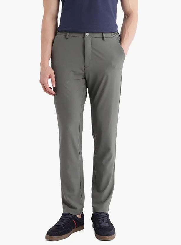 Buy RARE RABBIT Solid Regular Fit Trousers from Rare Rabbit at just INR ...