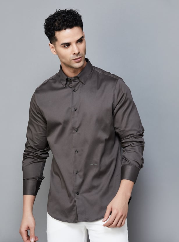 Buy RARE RABBIT Solid Regular Fit Shirt from Rare Rabbit at just INR 3499.0