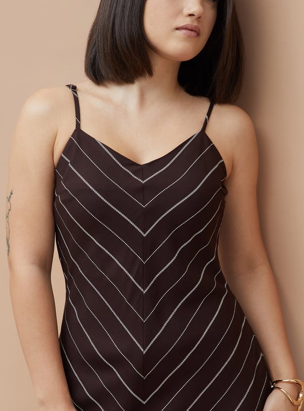 Buy CODE Chevron Striped Maxi Dress from CODE at just INR 2199.0