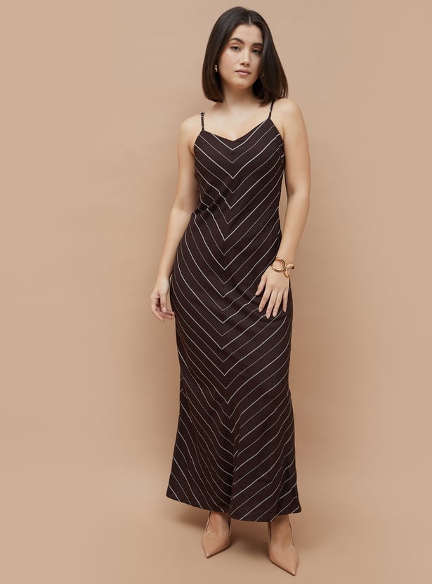 Buy CODE Chevron Striped Maxi Dress from CODE at just INR 2199.0