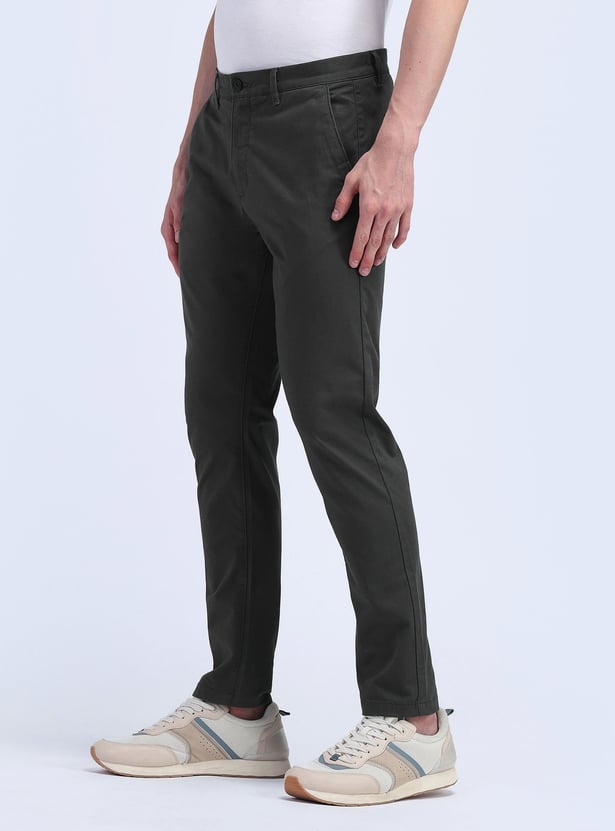 Buy FLYING MACHINE Solid Slash Chinos (Slim Tapered) from Flying ...
