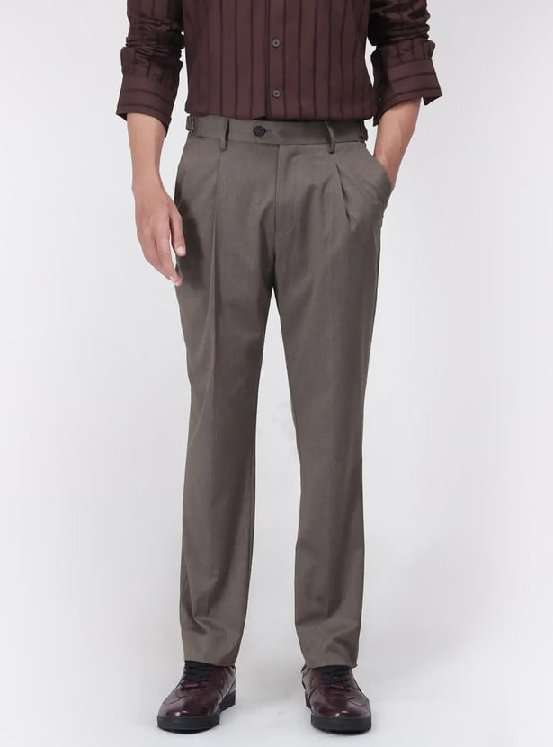 Buy RARE RABBIT Pleated Regular Fit Trousers from Rare Rabbit at just ...
