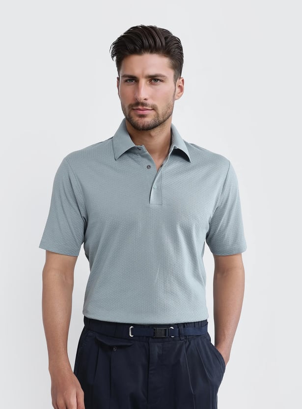 Buy RARE RABBIT Textured Polo T-shirt from Rare Rabbit at just INR 3499.0