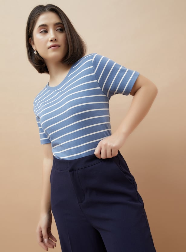 Buy CODE CLASSIC Striped T-shirt from Code Classic at just INR 899.0