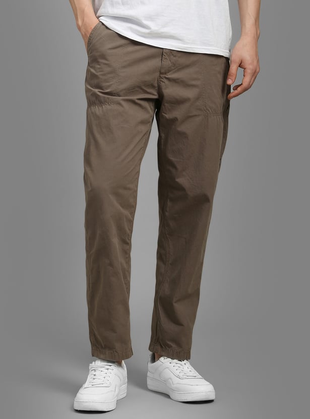 Buy LP JEANS Solid Slim Straight Casual Trousers from LP Jeans at just ...