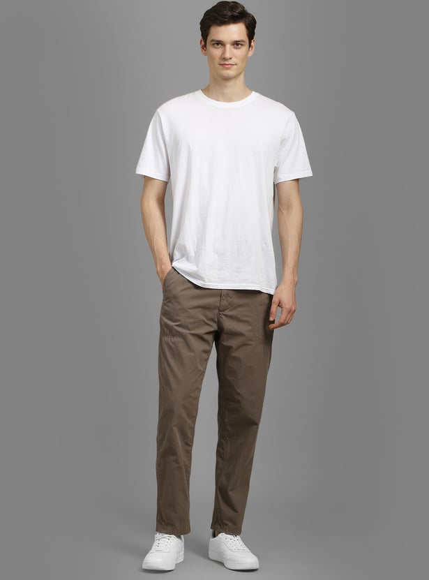 Buy LP JEANS Solid Slim Straight Casual Trousers from LP Jeans at just ...
