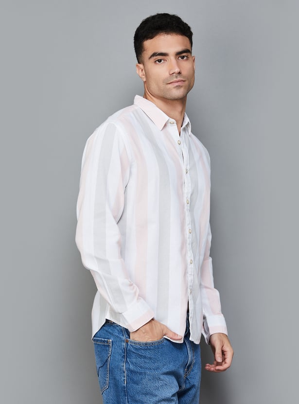 Buy PEPE JEANS Striped Regular Fit Shirt from Pepe Jeans at just INR 2799.0