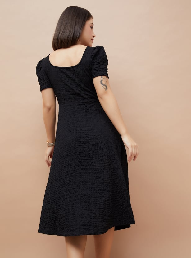 Buy CODE Textured A-line Dress from CODE at just INR 1799.0