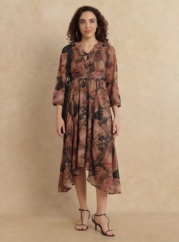 Buy RAREISM Tropical Print Asymmetric Dress from Rareism at just INR 4499.0