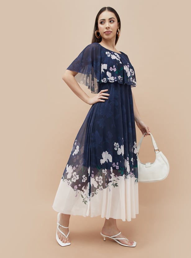 Buy CODE Floral Print Capelet Dress from CODE at just INR 2499.0