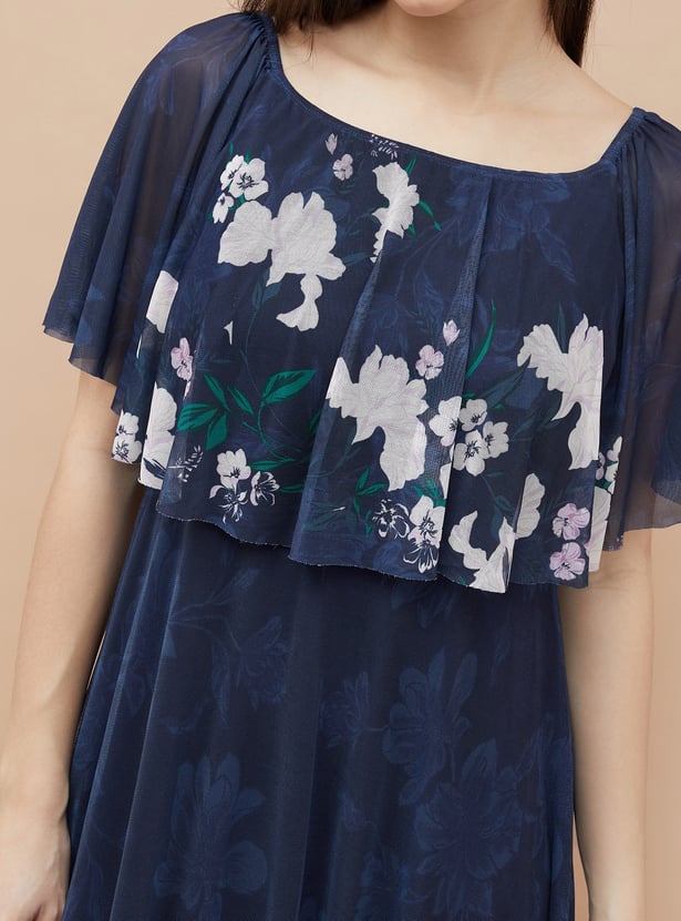 Buy CODE Floral Print Capelet Dress from CODE at just INR 2499.0