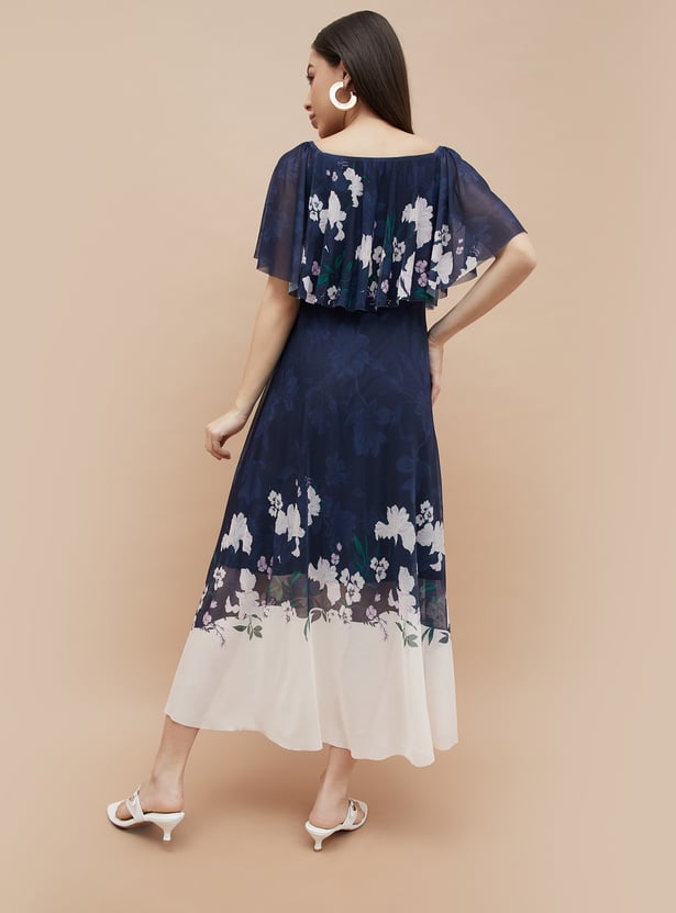 Buy CODE Floral Print Capelet Dress from CODE at just INR 2499.0