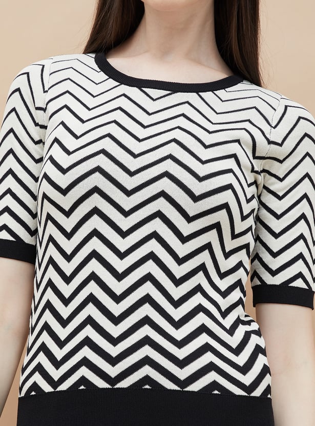 Buy CODE CLASSIC Chevron Patterned Top from Code Classic at just INR 1699.0
