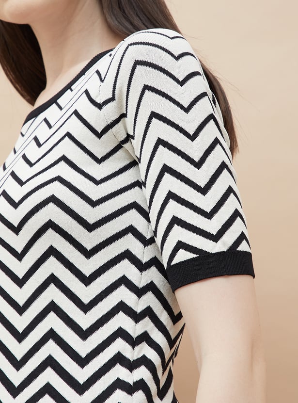 Buy CODE CLASSIC Chevron Patterned Top from Code Classic at just INR 1699.0